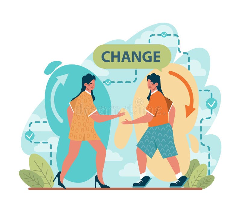 Changes Concept. Transformation and Evolution Metaphor Stock Vector ...