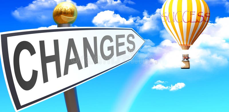 Changes leads to success stock illustration. Illustration of analogy ...