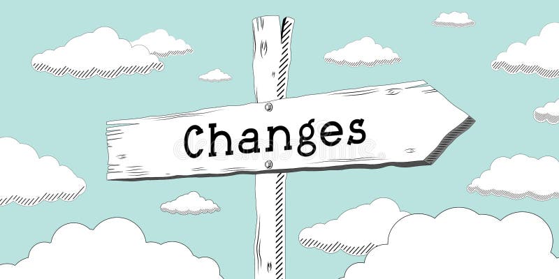 Changes - Outline Signpost with One Arrow Stock Illustration ...