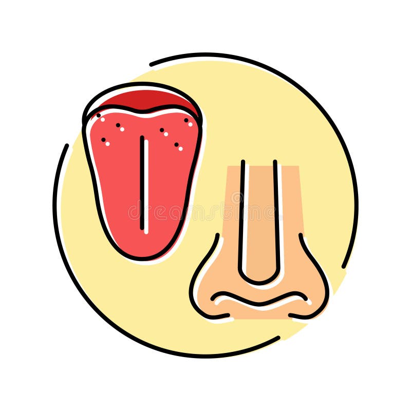 Changes Taste Smell Disease Symptom Color Icon Vector Illustration ...