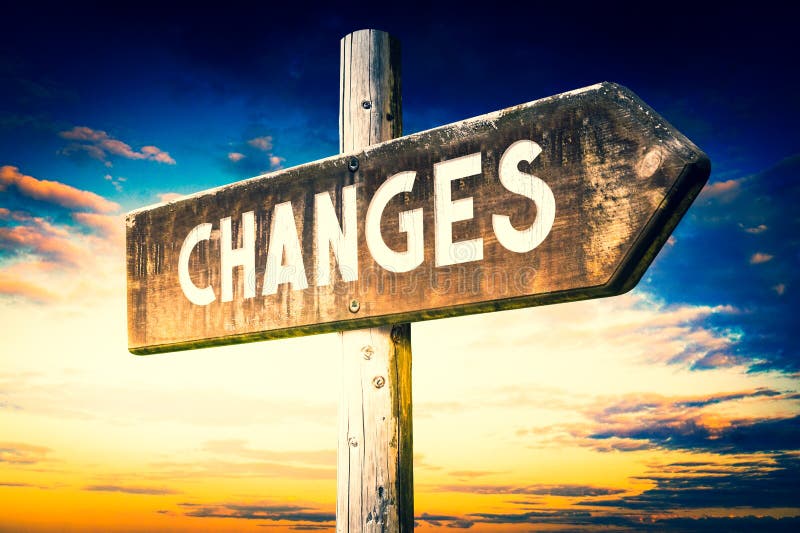 Changes - Wooden Signpost, Roadsign with One Arrow Stock Photo - Image ... Changes - Wooden Signpost, Roadsign with One Arrow Stock Photo - Image ...