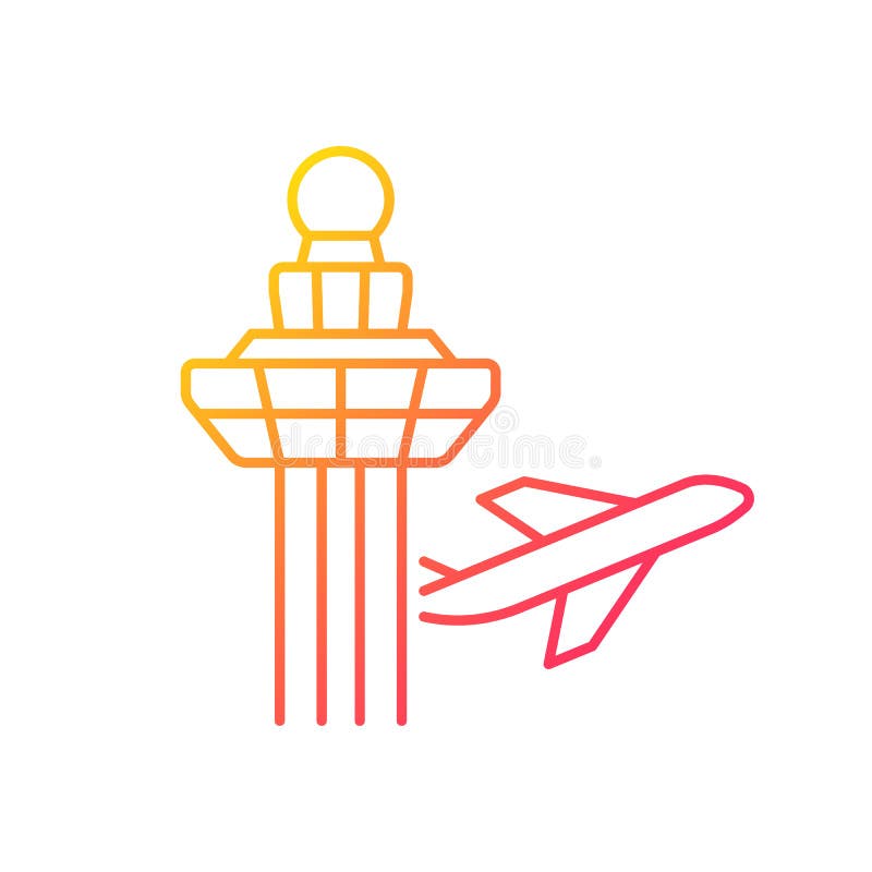 Changi Airport Control Tower Gradient Linear Vector Icon Stock Vector - Illustration of ...