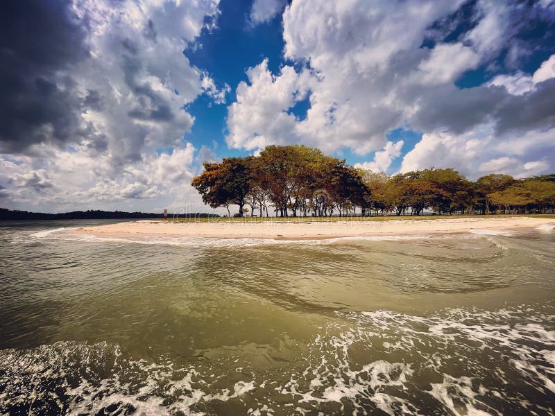 Changi beach in Singapore stock image. Image of coastal - 289669849