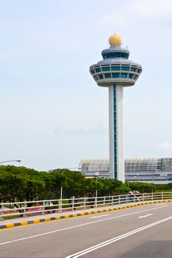 Singapore Changi Airport Control Tower Editorial Photo - Image of ...