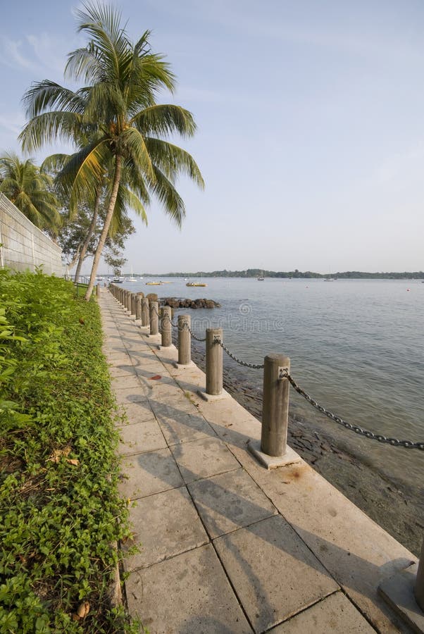 Beach and Wooden Jetty on Pulau Ubin, Singapore Stock Image - Image of ...