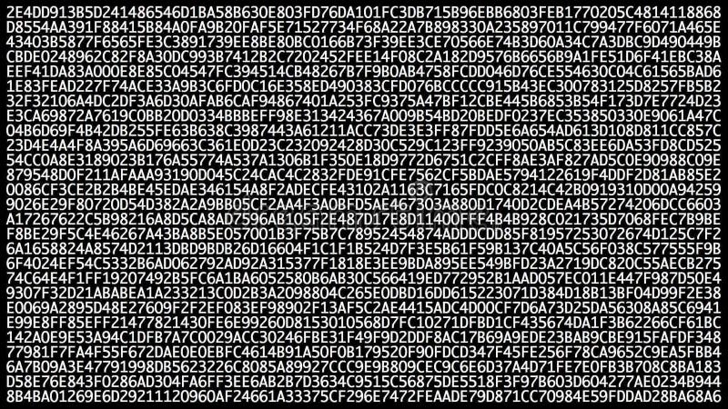 Changing Binary Hex Code on Computer Screen, Scrolling Up. Data Transfer Via Network and Cyber ...