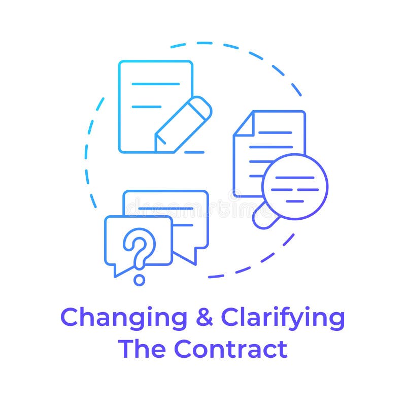 Changing and Clarifying the Contract Blue Gradient Concept Icon Stock ... Changing and Clarifying the Contract Blue Gradient Concept Icon Stock ...