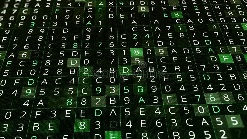 Changing Digital Code of Matrix. Animation. Background from Numerical ...