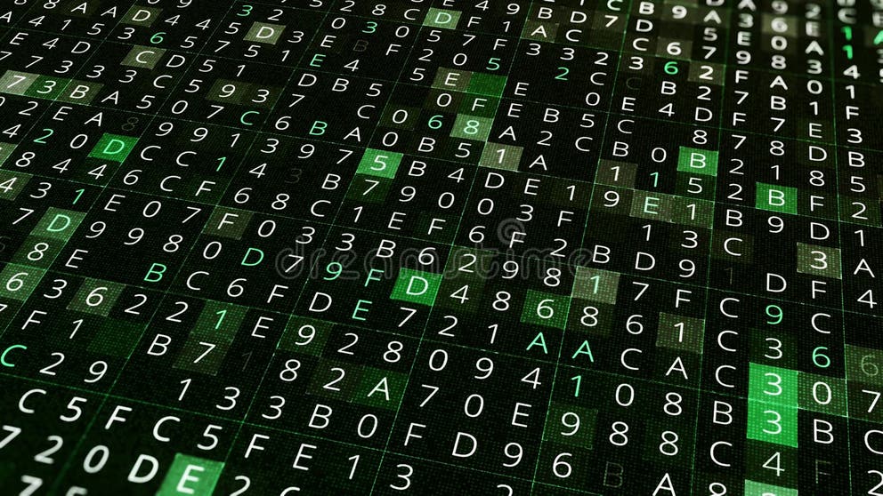 Changing Digital Code of Matrix. Animation. Background from Numerical Data of Computer System ...