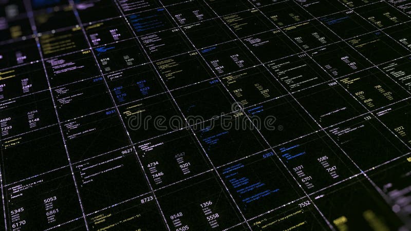 Changing Digital Data in Database. Animation. Large Database Distributed Across Cells with ...