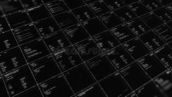 Changing Digital Data in Database. Animation. Large Database Distributed Across Cells with ...