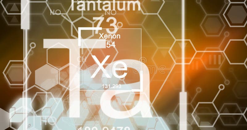 Changing Elements of Periodic Table Icons Against Chemical Structures ...