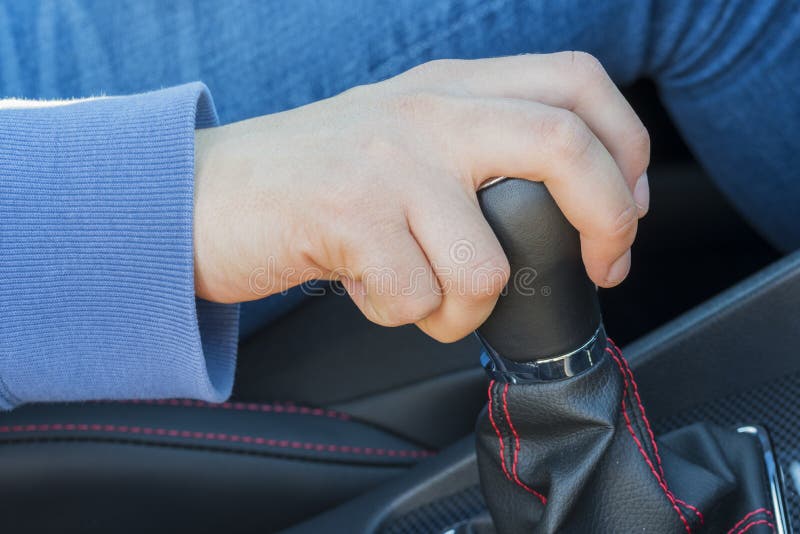 Changing gears in a car. stock photo. Image of mechanical - 120088208
