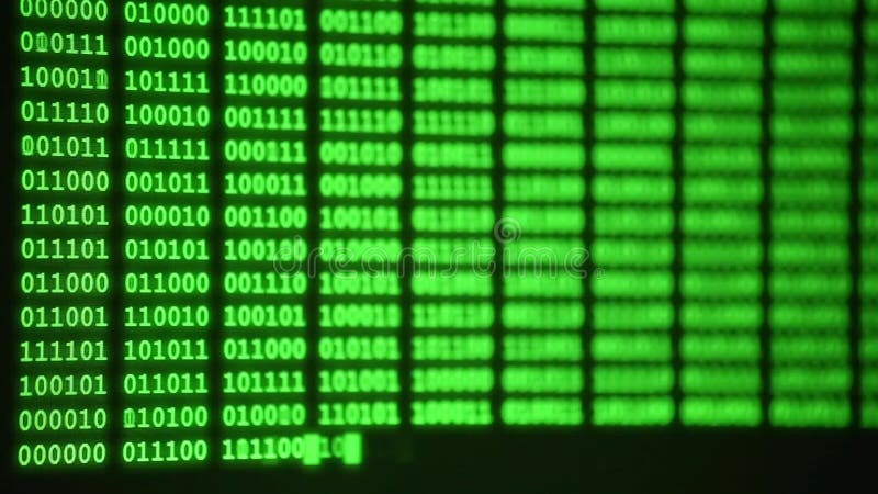 Changing Green Binary Code of Computer Program on Display, Programming ...