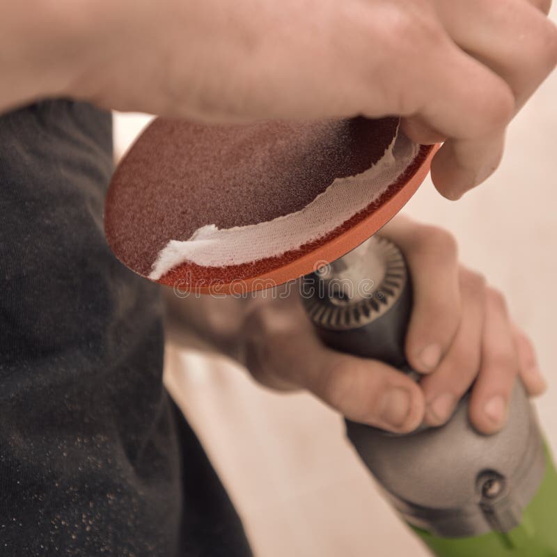 Grinding Disc and Polished Steel Wire Brush of a Angle Grinder Stock ...