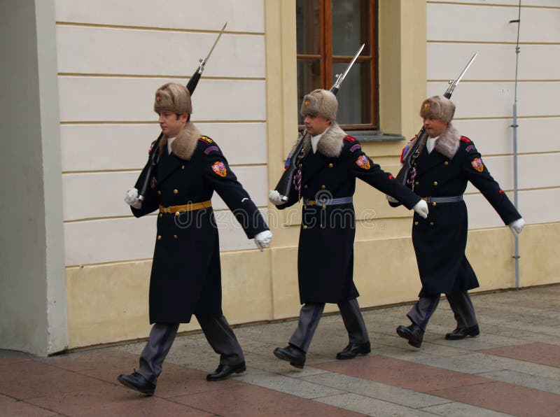 Changing of the Guard at Prague Castle Editorial Stock Photo - Image of ...