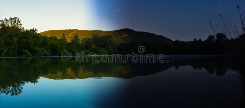 Dark night full moon stock image. Image of lake, glowing - 6105121