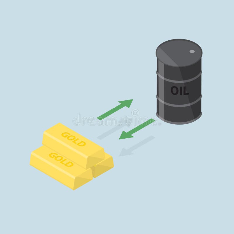 Changing Investment in Oil and Gold Market Stock Vector - Illustration ...