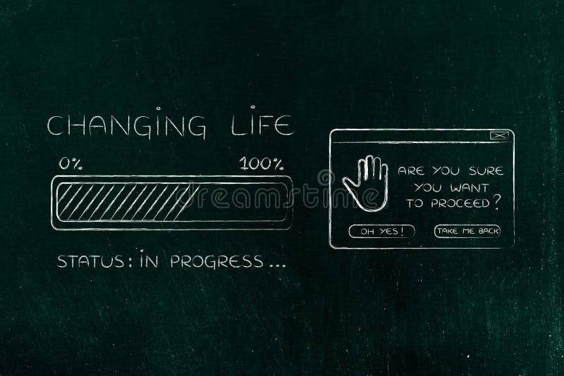 Changing Life Progress Bar Loading and Pop-up are You Sure Stock Photo ...