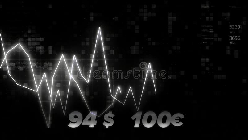 Changing Neon Chart with Numbers. Motion. Exchange Rates with Moving ...