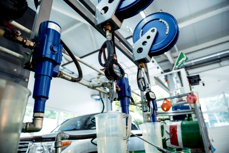 Changing the Oil in Auto Repair Service Stock Image - Image of ...