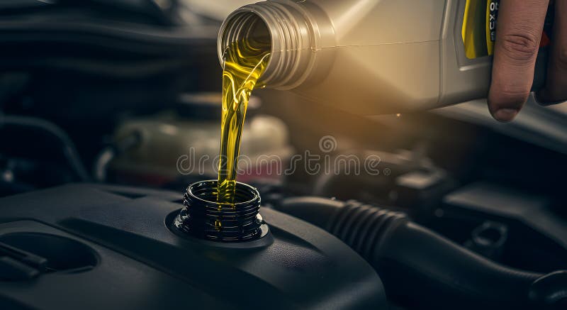 Changing Oil in a Car Engine Stock Illustration - Illustration of ...