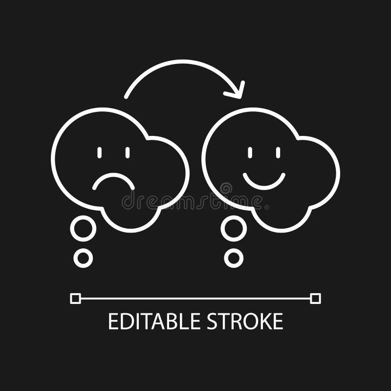 Changing Opinion White Linear Icon for Dark Theme Stock Vector ...