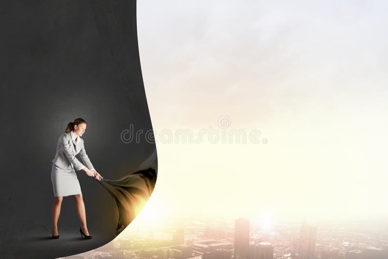 Changing reality stock image. Image of presenting, lady - 49851337