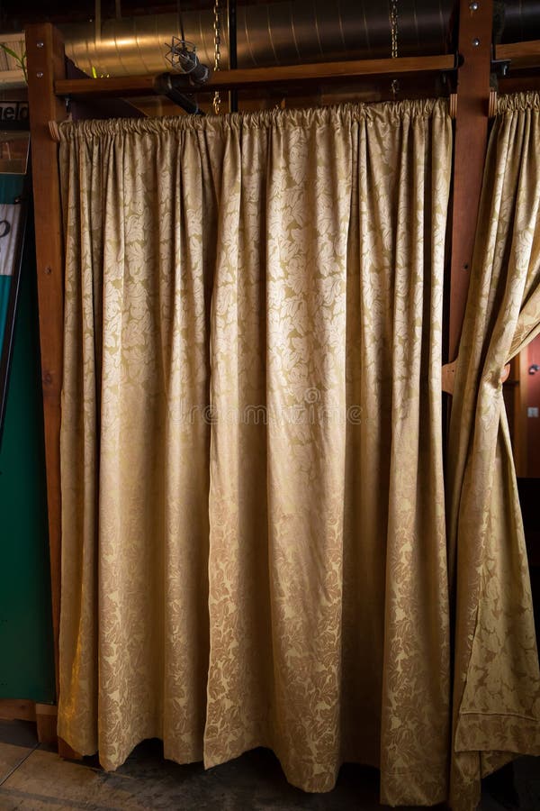Changing Room Curtains at Studio Stock Image - Image of renovated ...
