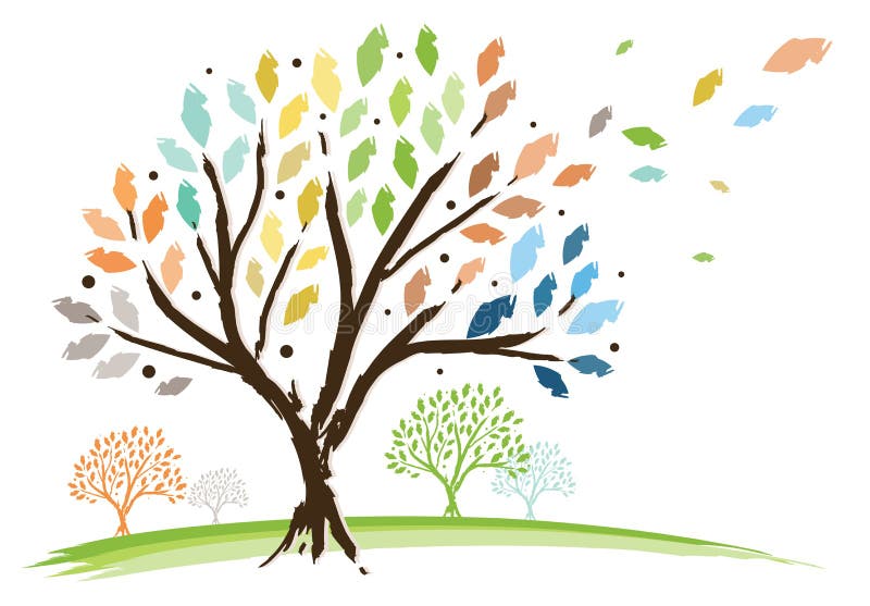 Changing Seasons Trees stock vector. Illustration of abstract - 66797831