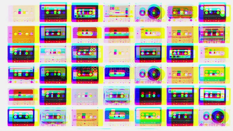 Stop Motion of Different Cassette Tapes Stock Footage - Video of ...