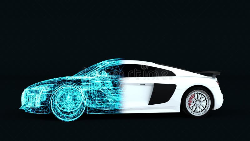 Changing the Shape of a Sports Car, Computer Generated. 3d Rendering ...