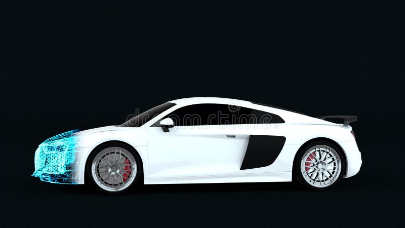 Changing the Shape of a Sports Car, Computer Generated. 3d Rendering ...