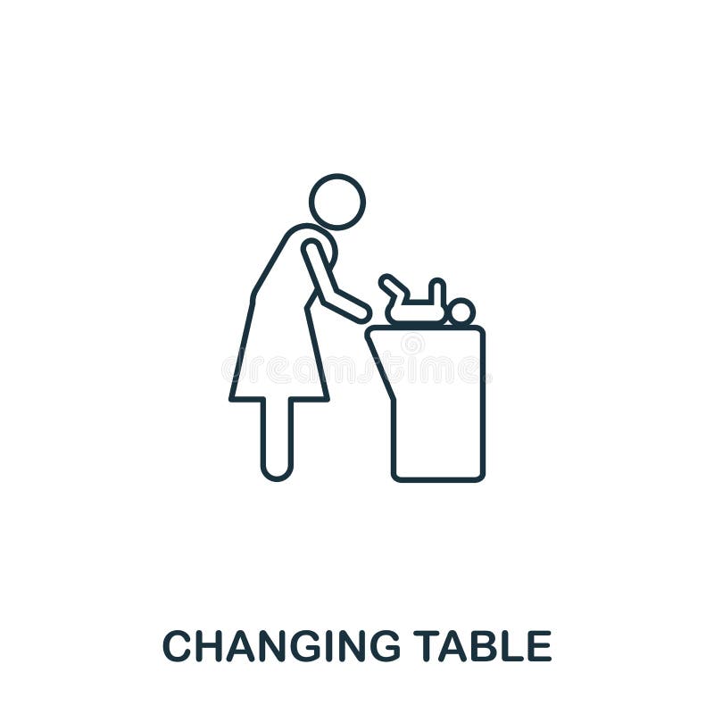 Changing Table Icon. Monochrome Style Design from Baby Things Icon ...