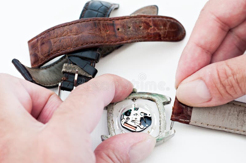 Changing watch strap stock photo. Image of concept, mechanical - 32308338