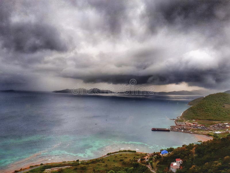 Changing Weather Conditions in the BVI Stock Image - Image of cliff ...