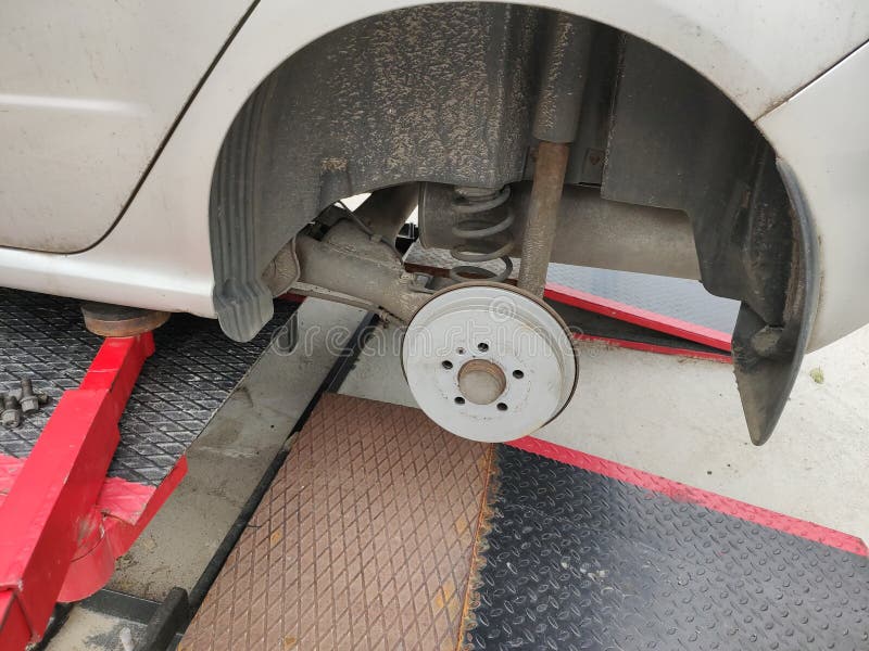 Changing Wheels in the Spring on a Passenger Car Stock Photo - Image of ...