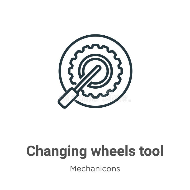 Changing Wheels Tool, Car Repair Icon. Simple Line, Outline Vector ...