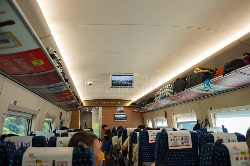 High speed train inside editorial photography. Image of july - 287555837