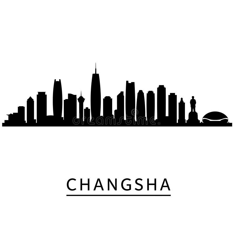 Changsha Skyline Silhouette Vector Illustration Stock Illustrations ...