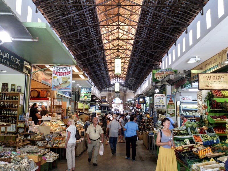Chania Central Market editorial photo. Image of hall - 45564636