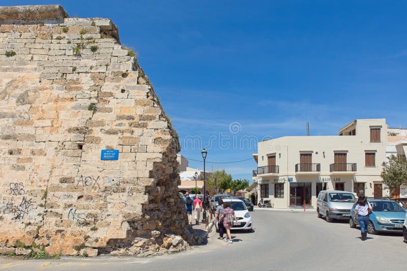 Street view in Chania. editorial photography. Image of season - 329472402