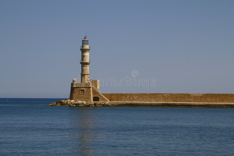 Chania lightouse stock image. Image of holidays, lighthouse - 20966471