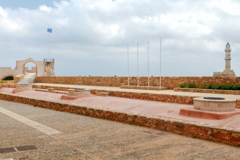 Chania. Old Coast Fortifications. Stock Image - Image of ancient ...