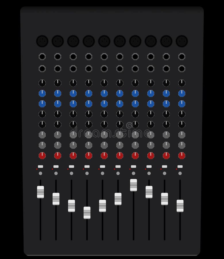 8 channel mixer stock vector. Illustration of bass, channel - 4743950