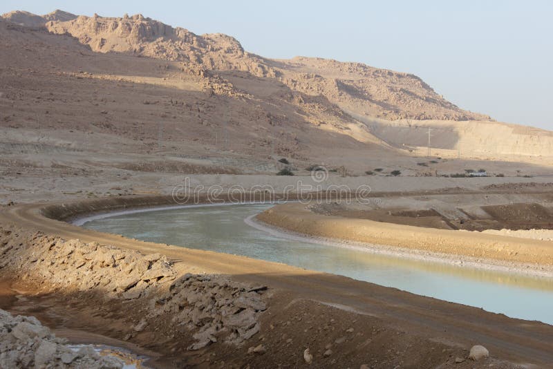 The Channel that Connect Two Part of the Dead Sea Stock Photo - Image ...