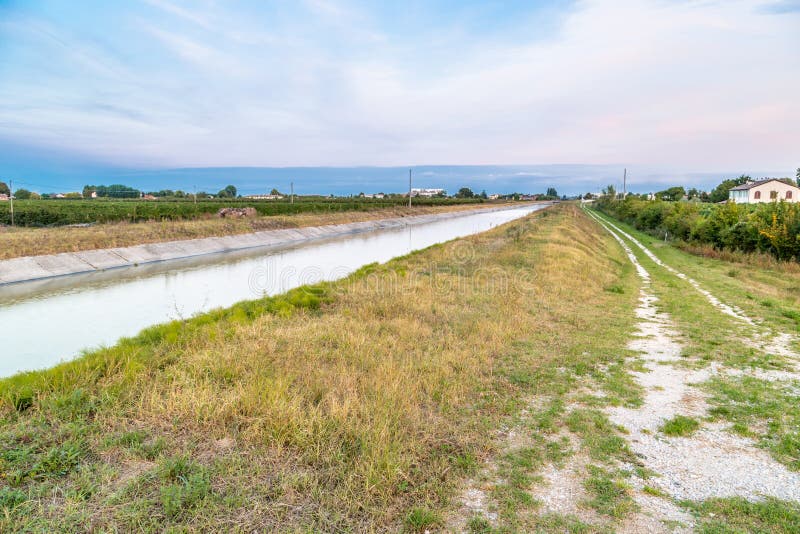 Channel for Irrigation of Cultivated Fields Stock Image - Image of ...