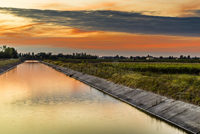Channel for Irrigation of Cultivated Fields Stock Photo - Image of ...