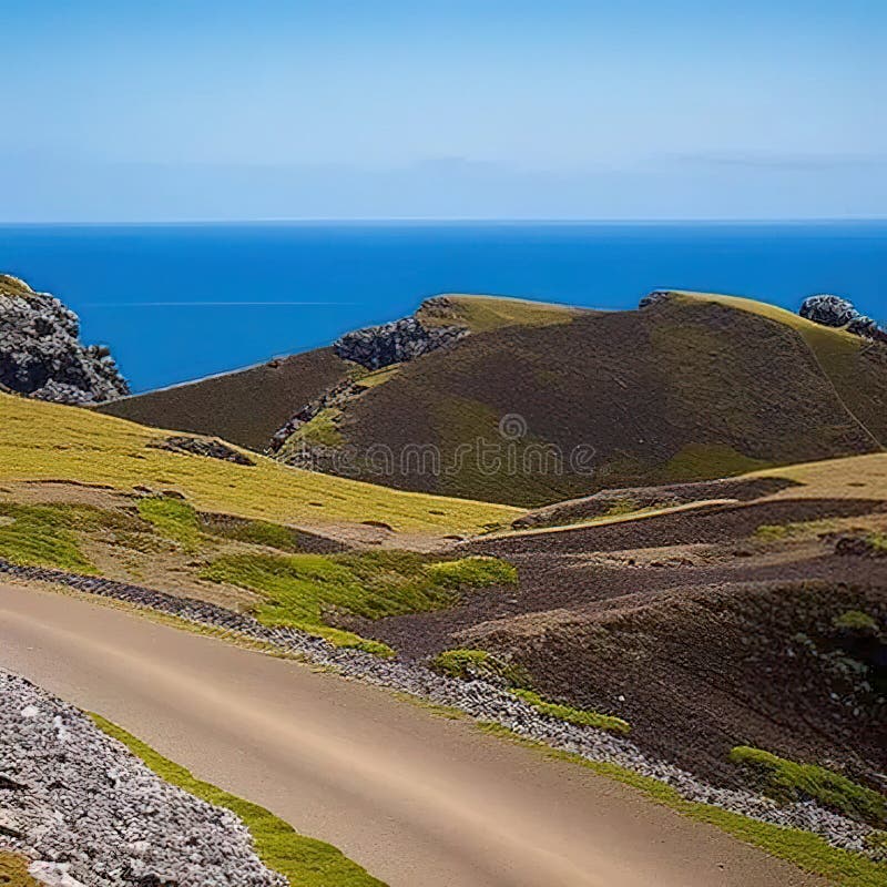 Channel Islands Landscape View Stock Illustration - Illustration of ...