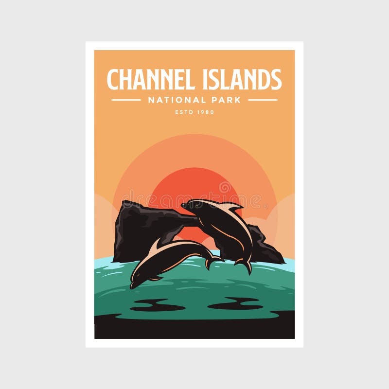 Channel Islands National Park Poster Vector Illustration Design ...